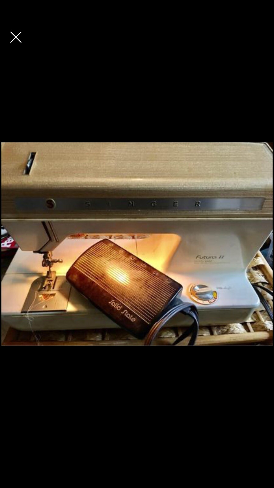 Vintage Singer Futura II Portable Sewing Machine w/ Controller in Case ...