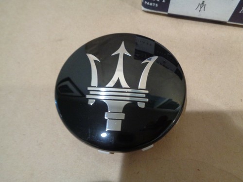 Maserati Center Wheel Caps Glossy Black With Chrome Trident P/N ...