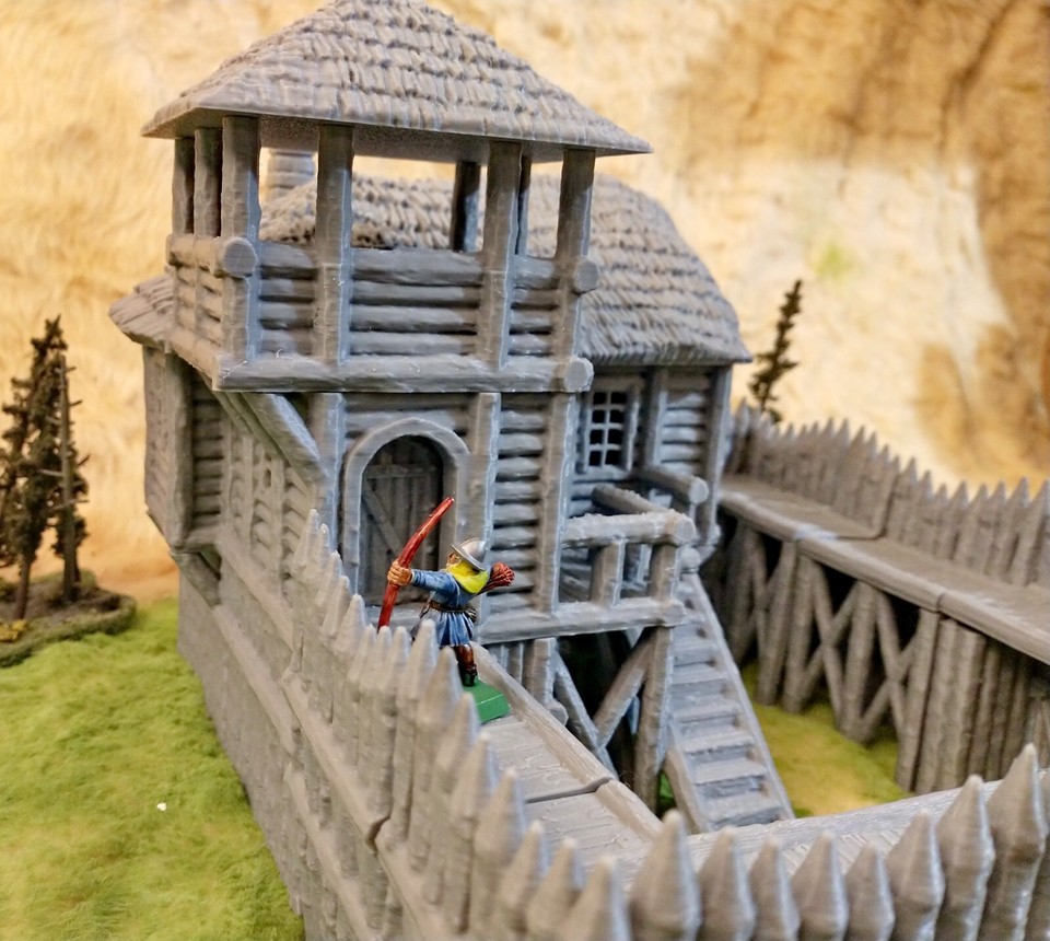 Log Palisade Colonial Frontier Outpost Fort 28mm Wild West Terrain D&D ...