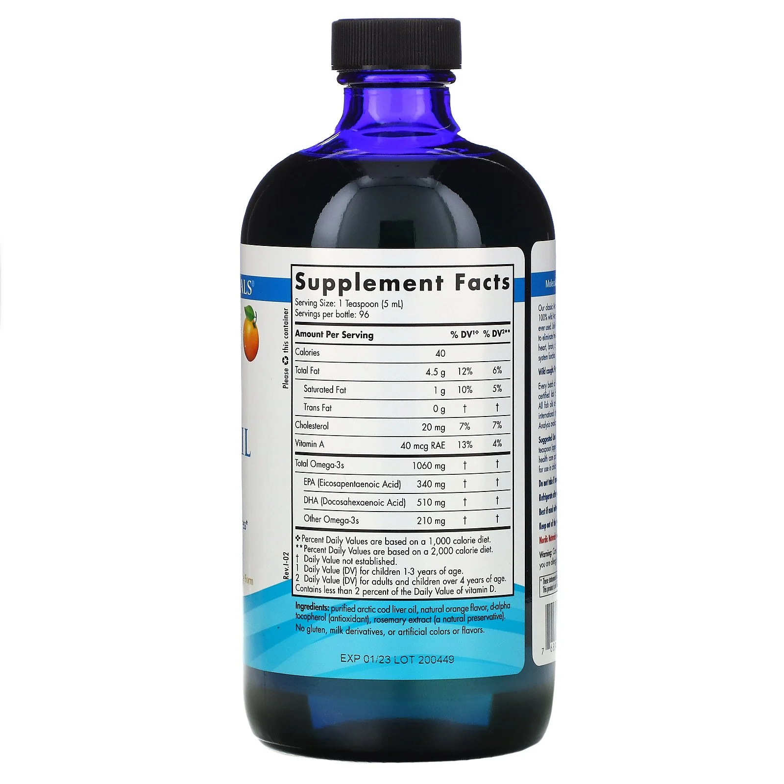 Nordic Naturals, Arctic Cod Liver Oil, Orange , 16 fl oz (437 ml ...