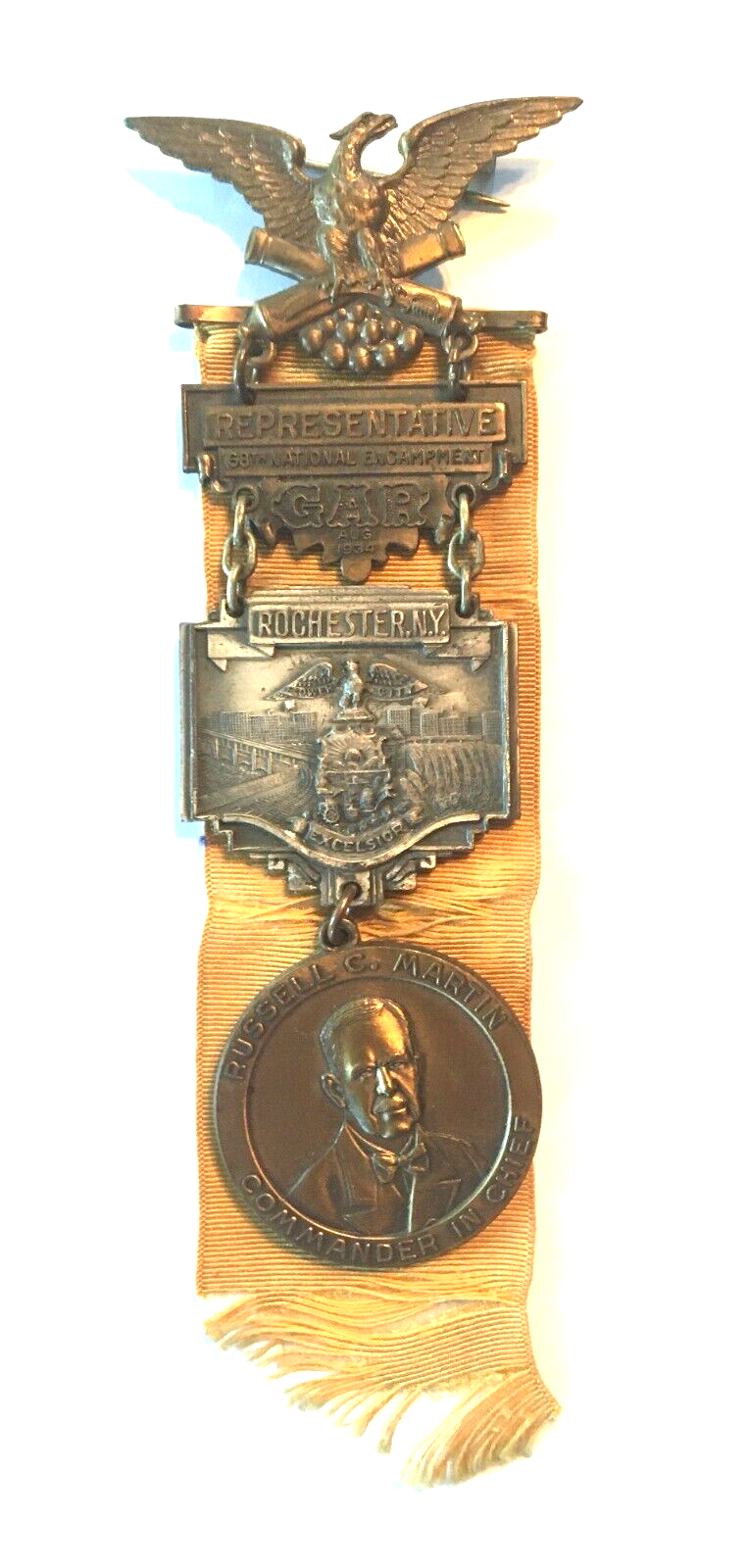Civil War GAR National Encampment Badge 1934 Rochester | eBay