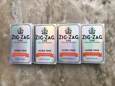 Zig-Zag Silver Ultra-Thin Slow Burning Rolling Papers - 4 Packs | eBay