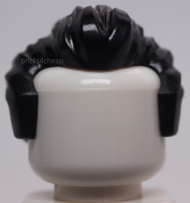 Lego Black Minifig Hair Short Swept Back with Sideburns and Widow's ...