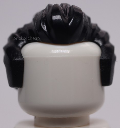 Lego Black Minifig Hair Short Swept Back with Sideburns and Widow's ...