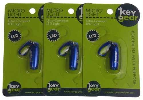 Micro Light Ultra Compact LED Keychain Blue Lot 3 Carabiner Safety ...