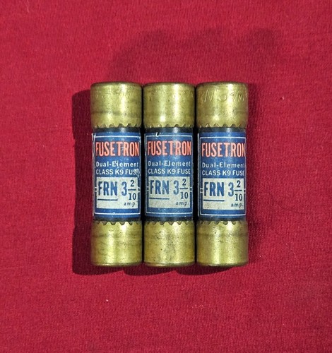 3X Fusetron FRN 3 2/10 Fuses, Class K9, 3-2/10A, 250 VAC - NEW Lot of 3 ...