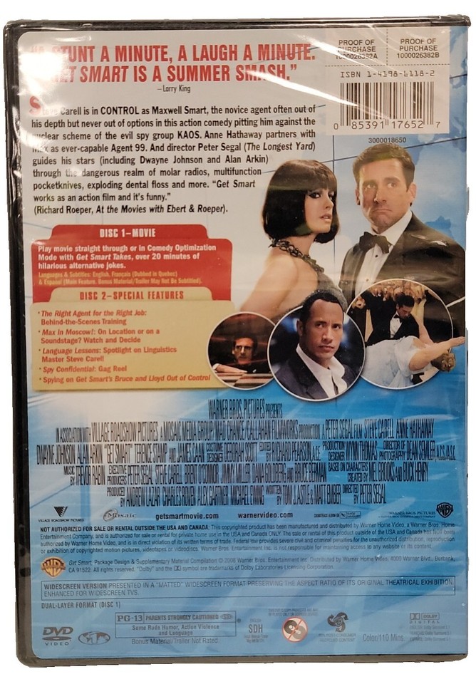 Get Smart 2-Disc Special DVD Movie Widescreen Steve Carell New Sealed ...