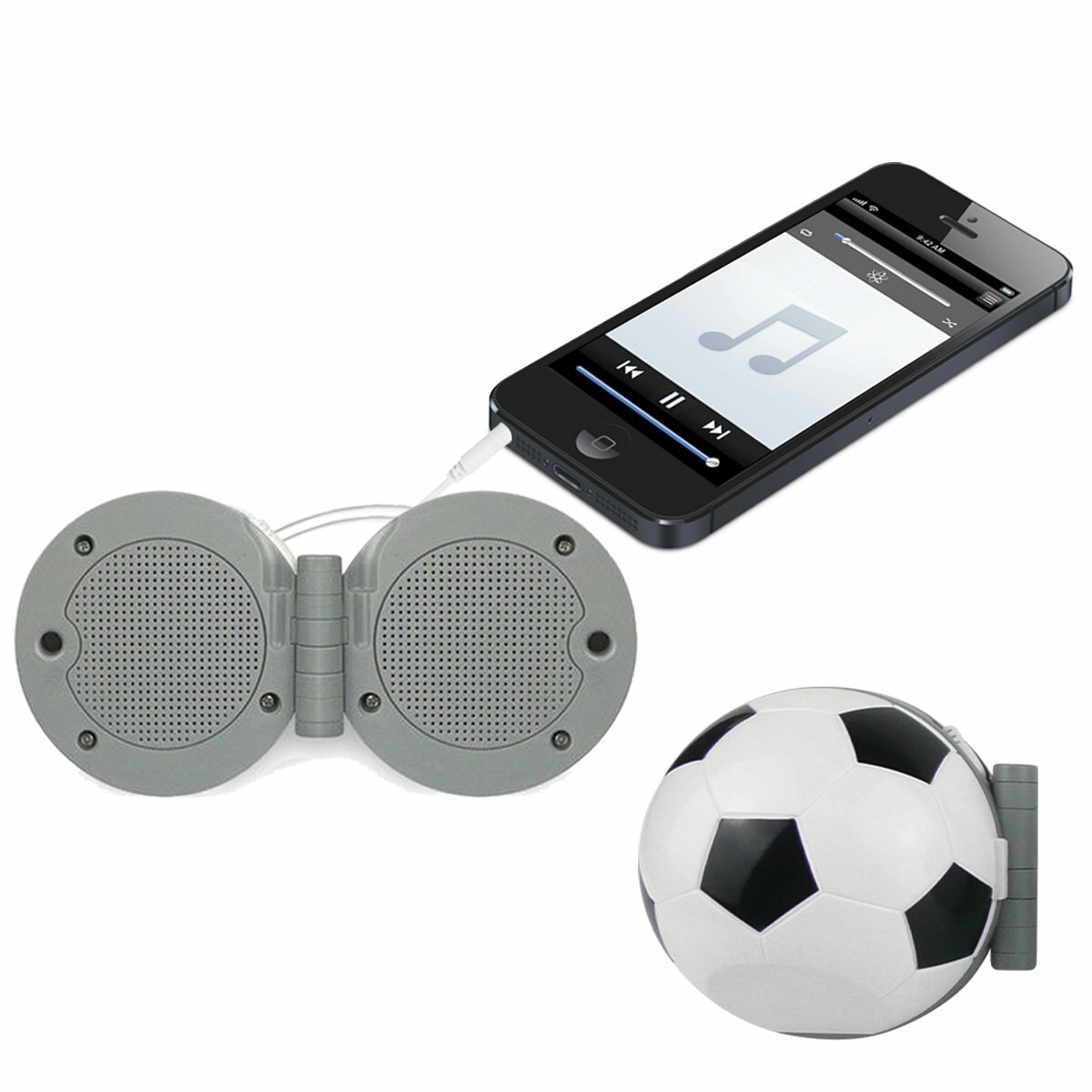 Vibe Sound Folding Sports Fan Stereo Speaker Soccer Ball | eBay