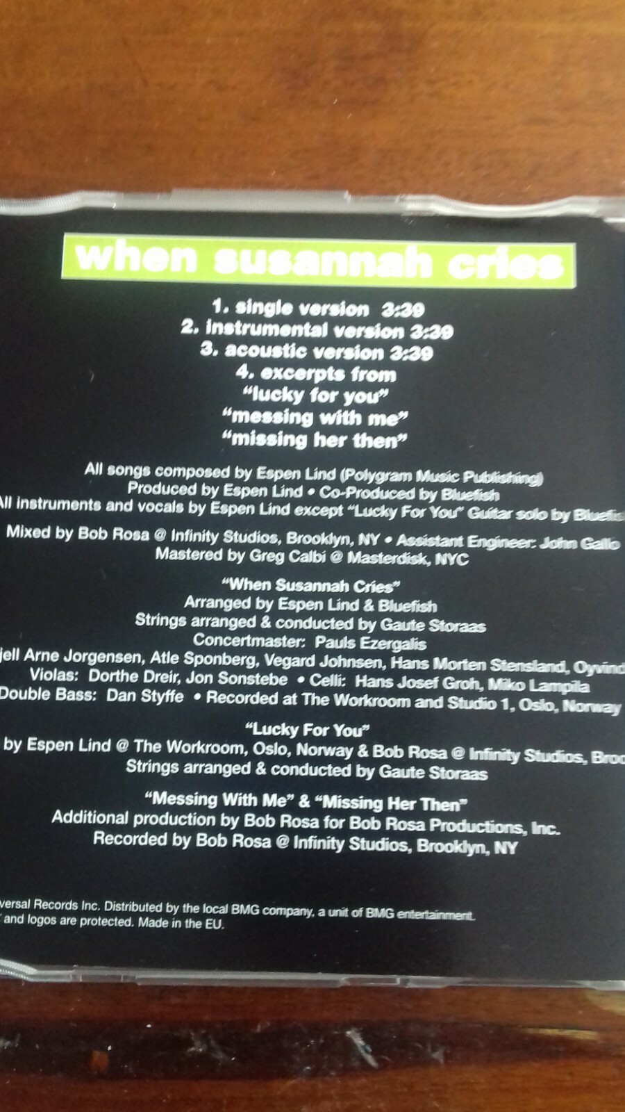 Espen Lind - When Susannah Cries - Maxi CD (1997) | eBay