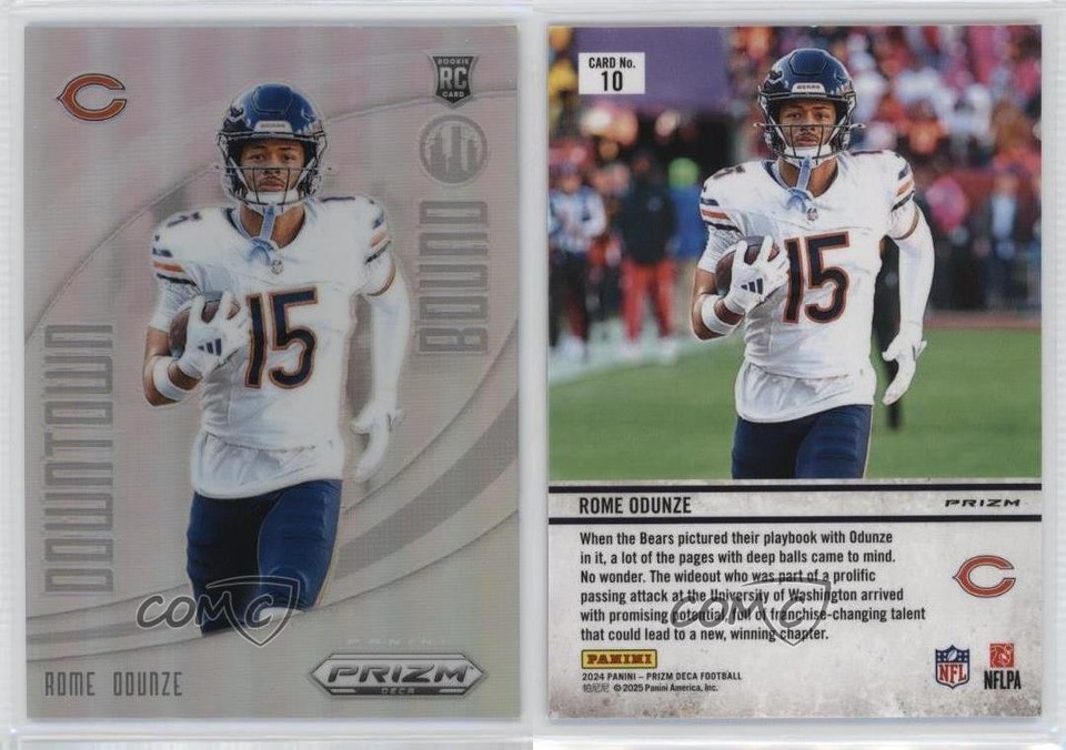 2024 Panini Prizm Deca Downtown Bound Silver Prizm Rome Odunze #10 1oa8 ...