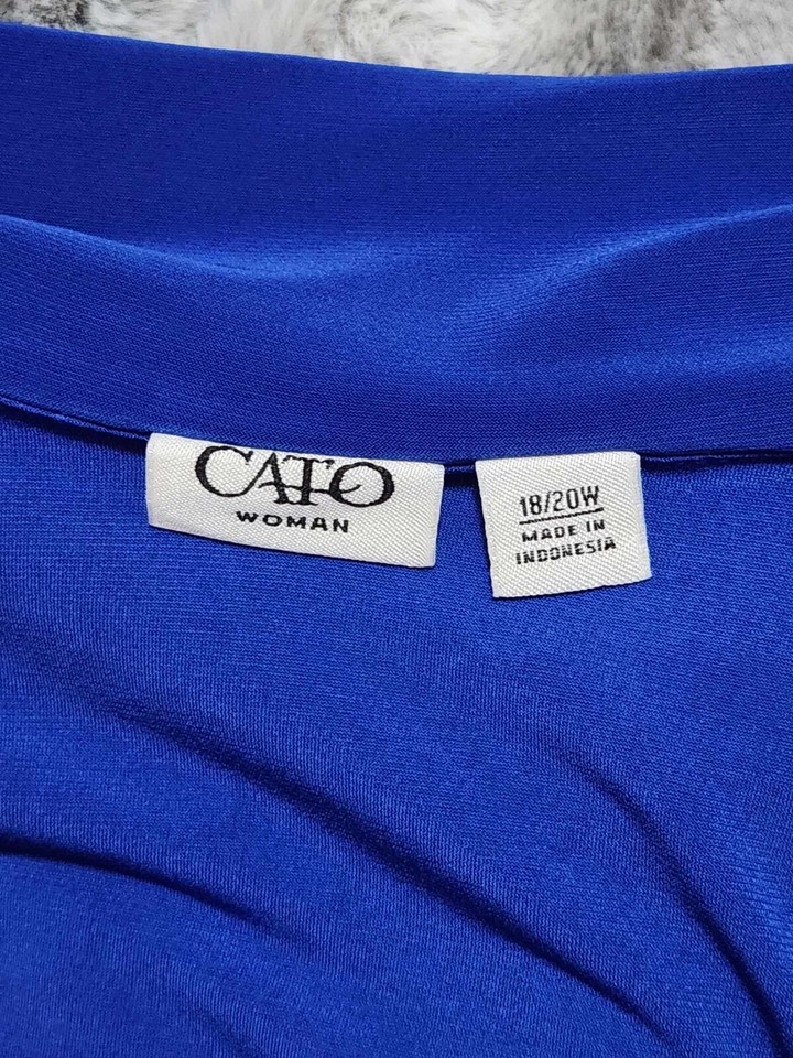 Cato Woman Blue Short-Sleeve Blouse Women's Size 18/20W | eBay