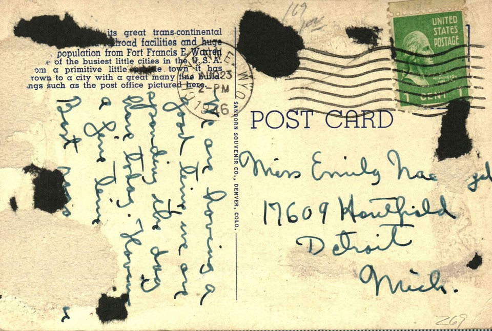 Postcard U.S. Post Office And Court House Cheyenne WY Wyoming USPS | eBay