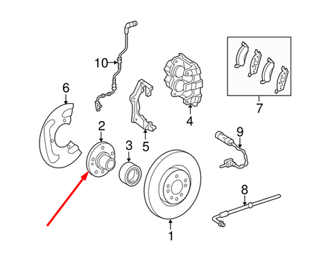 MERCEDES BENZ M Class W164 Rear Hub Spindle Bearing A1643560201 Genuine ...