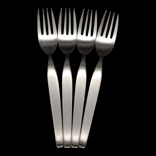 4 Noritake Fantasy Dinner Forks - 7 1/4" 18-8 Stainless Steel Satin ...