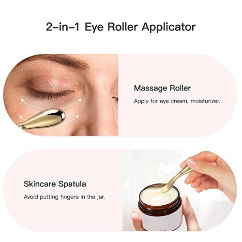 3 Pack Metal Eye Cream Applicator Face Roller Massager Wand Stick Tool ...