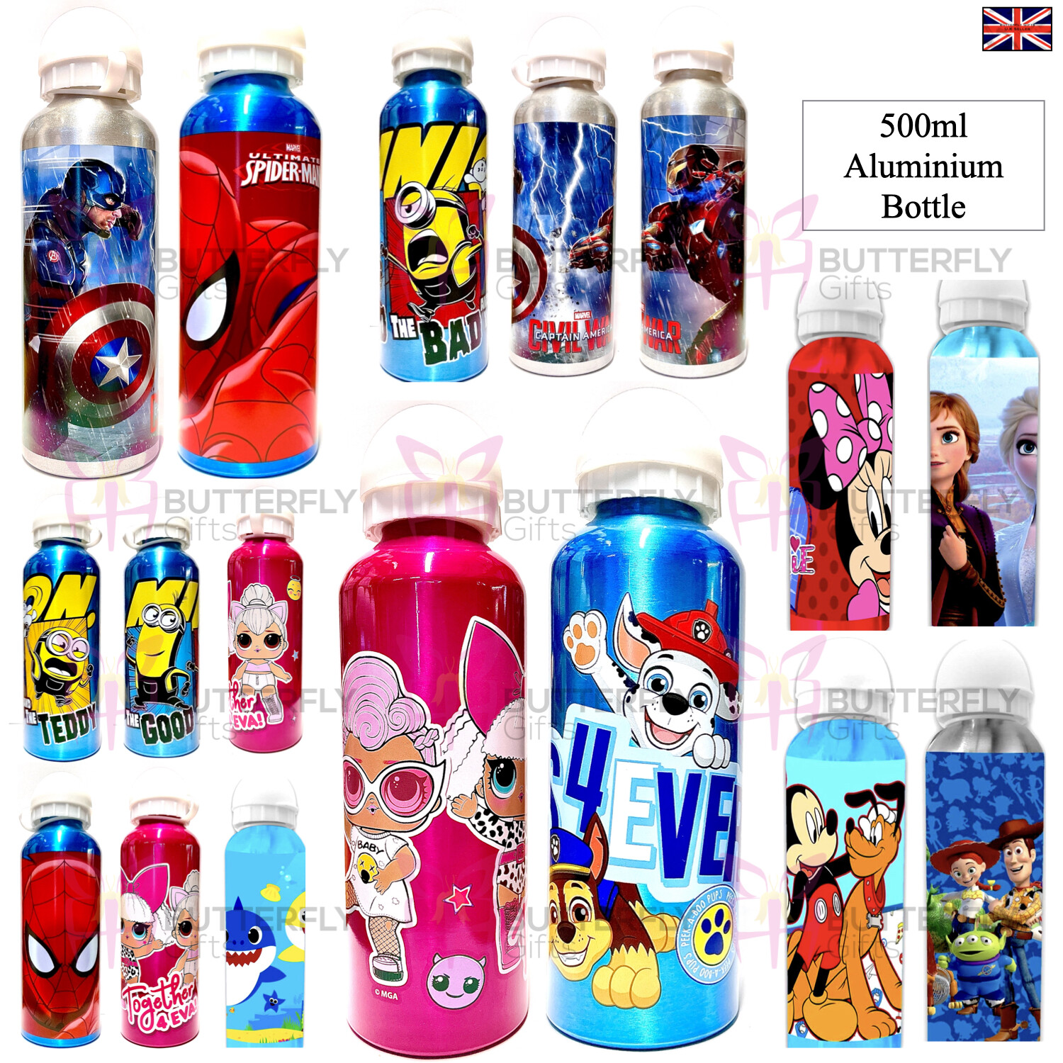 KIDS CHARACTER WATER DRINKS JUICE CHILDREN'S SCHOOL PICNIC SPORTS ...