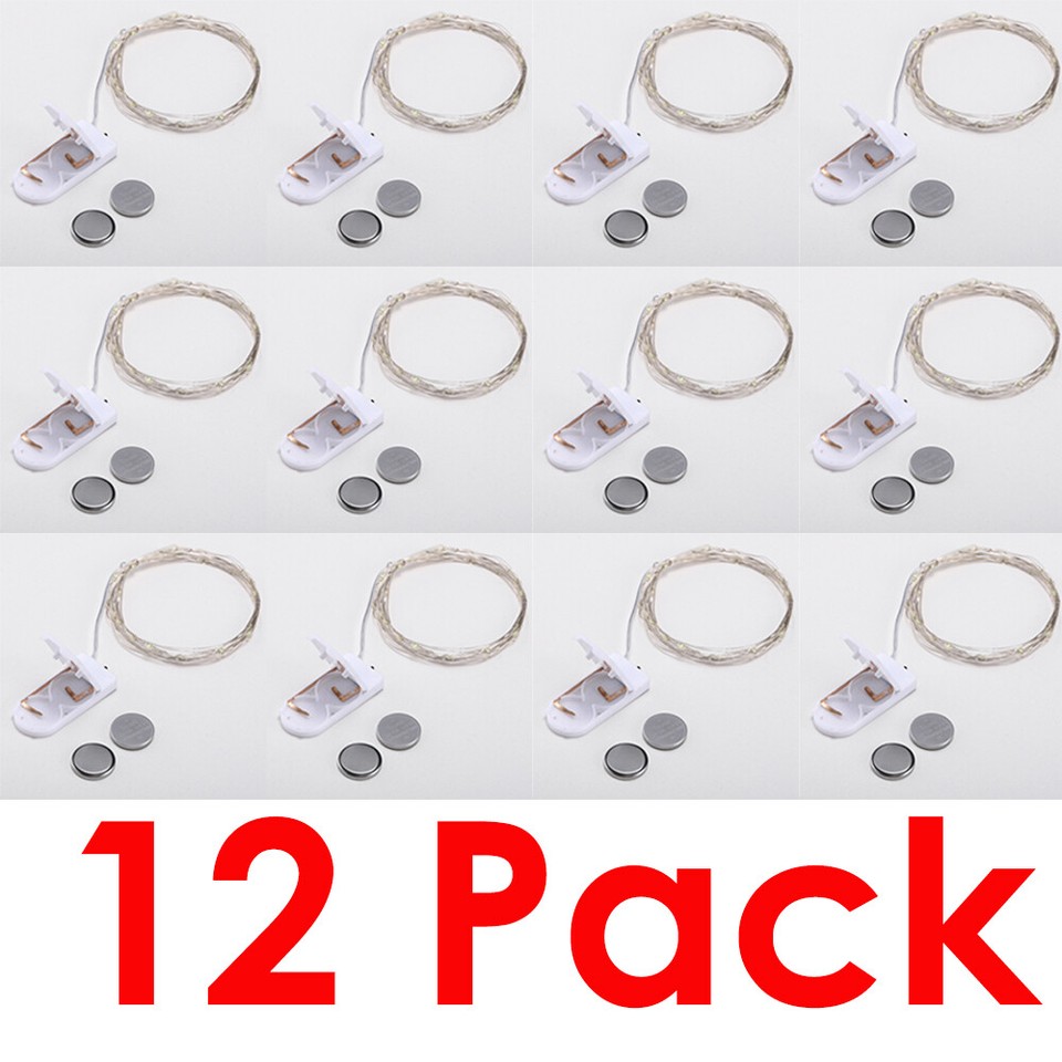 24/12X 20 LEDs 6.6ft Battery Operated Mini Copper Wire String Fairy ...