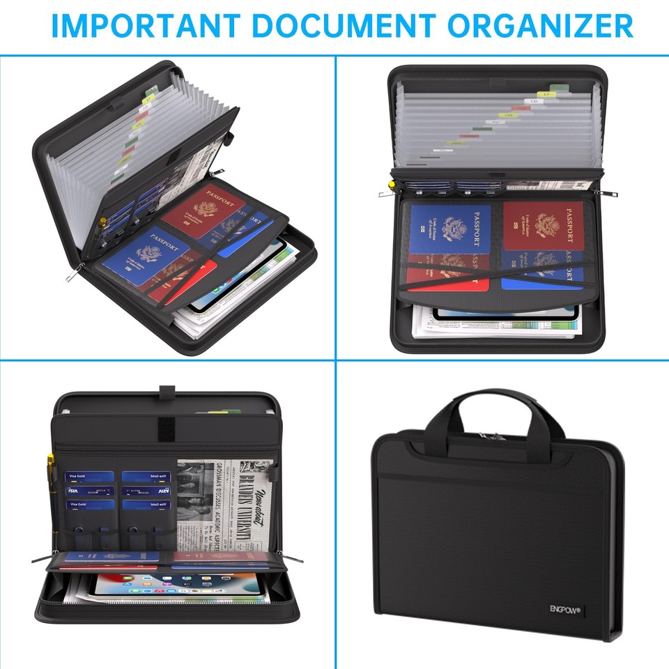 Accordion File Organizer,Fireproof Expanding File Folder with Multi ...