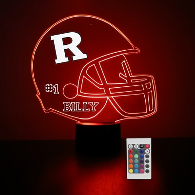 Rutgers Scarlet Knights Personalized, NCAA College Football LED Sports ...