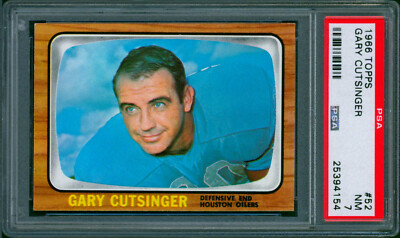 1966 Topps GARY CUTSINGER #52 Houston Oilers Near Mint Bold Color NM ...