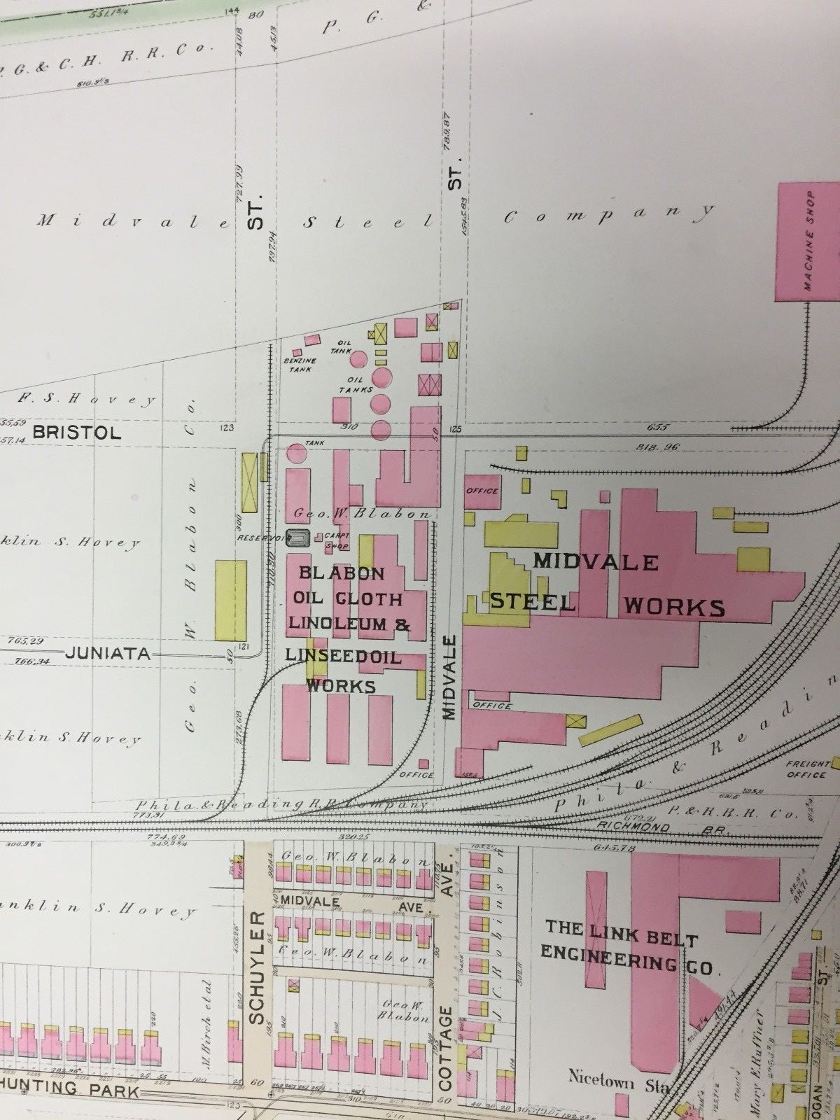 1894 PHILADELPHIA PA NICETOWN BAPTIST CHURCH MIDVALE STEEL HOTEL ABBEY ...
