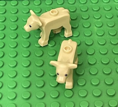 Lego 2 Pieces Tan Baby Calf / cattle / Cow / City Mini Figures Farm ...