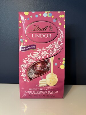 🔴 Brand New Lindt Lindor Birthday Cake White Milk Chocolate Truffle ...