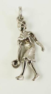 Vintage Sterling Silver Lady Bowler 3-D Charm | eBay