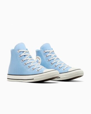 Chuck Taylor All Star Checkered High Top Shoe Women's Size 8 Lt Blue ...