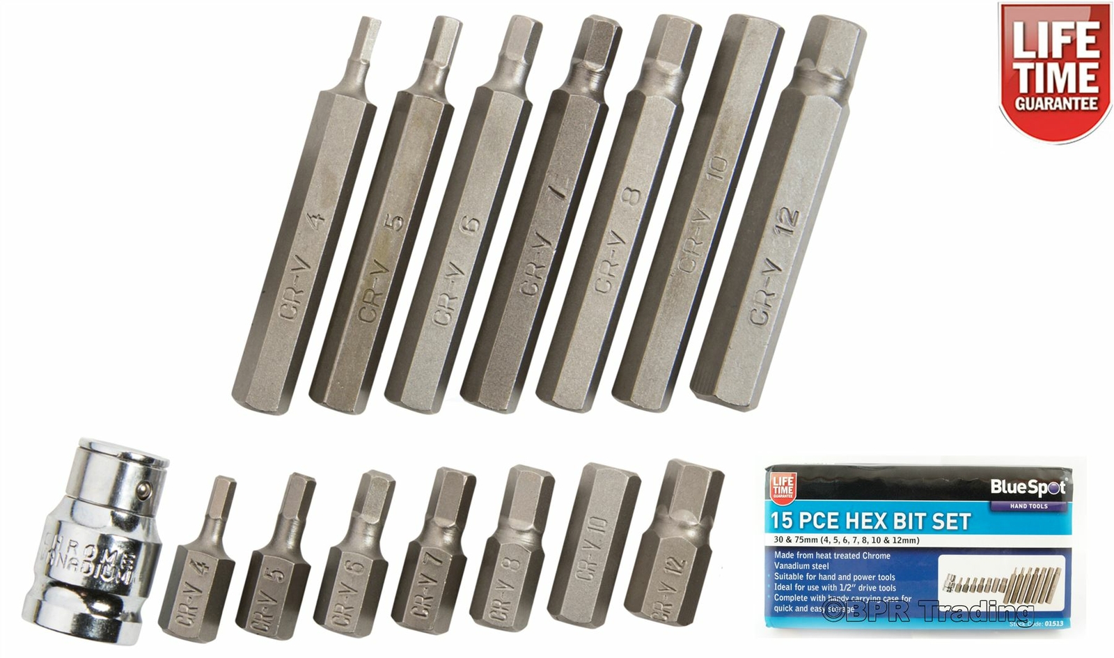 Allen Key Hex Hexagon 1/2" Drive Bit Socket Set H4 to H12 15pc 01513 ...