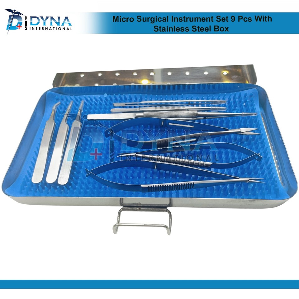 Micro Surgical Instrument Set Micro Surgery Set of 9 Pcs With Free Steel Box | eBay