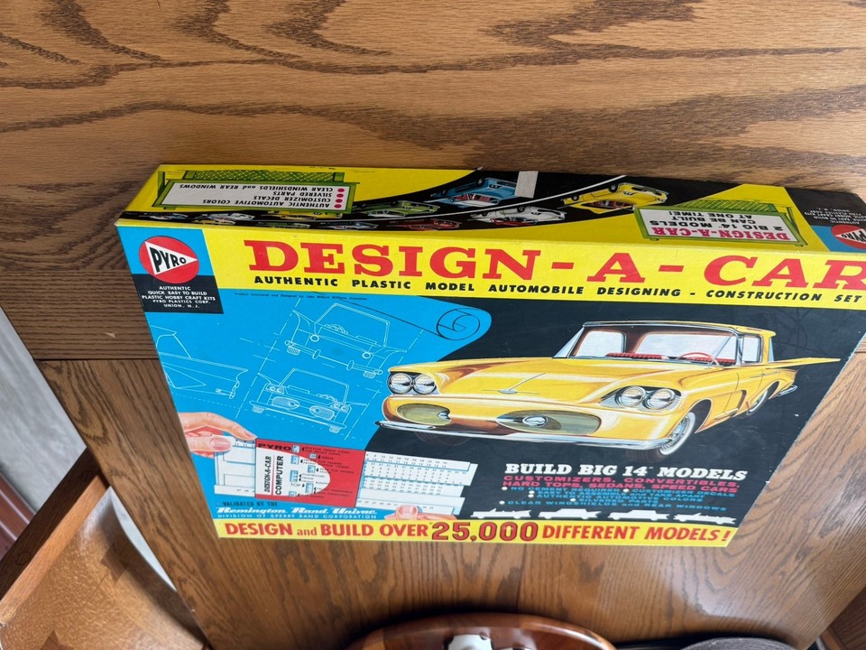 Vintage 1950s Pyro Design-A-Car Model Kit Original Box Construction Set ...