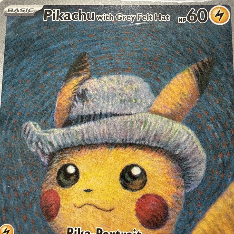 Pokémon TCG: Van Gogh Pikachu with Grey Felt Hat SVP 085 Promo Card ...