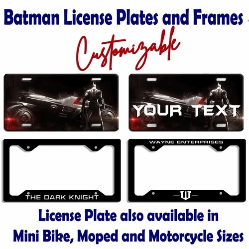 Batman Batmobile License Plate Frame Wayne Enterprises Dark Knight Bike ...
