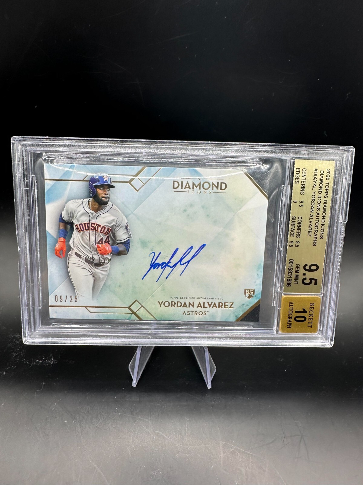 2020 Topps Diamond Icons Yordan Alvarez Auto RC Rookie #/25 BGS 9.5 ...