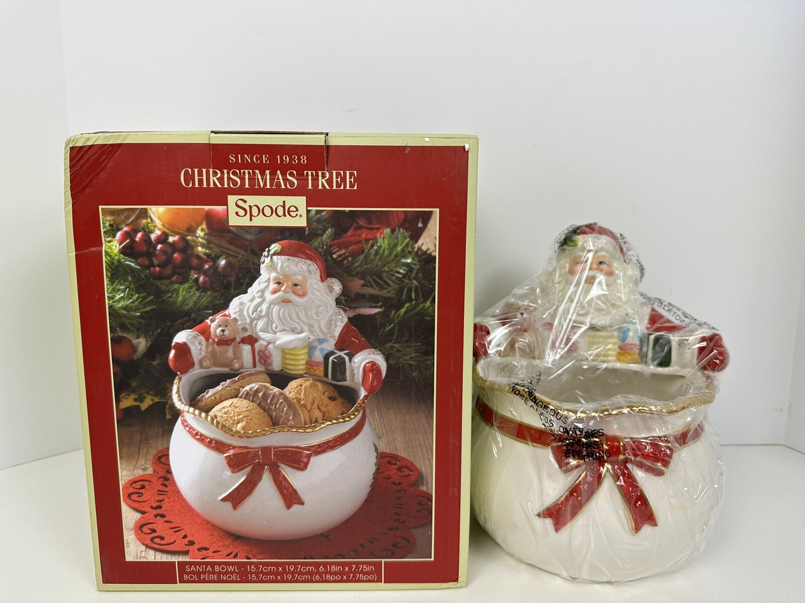 Spode Christmas Tree Santa Nut Candy Bowl Cookie Jar for sale online | eBay
