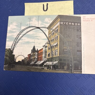 Springfield IL Illinois West Side Square Undivided Antique Vintage ...