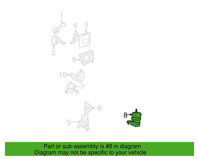 Original TOYOTA (2002-2008) 12372-20060 Motorlager Insulator Links ...