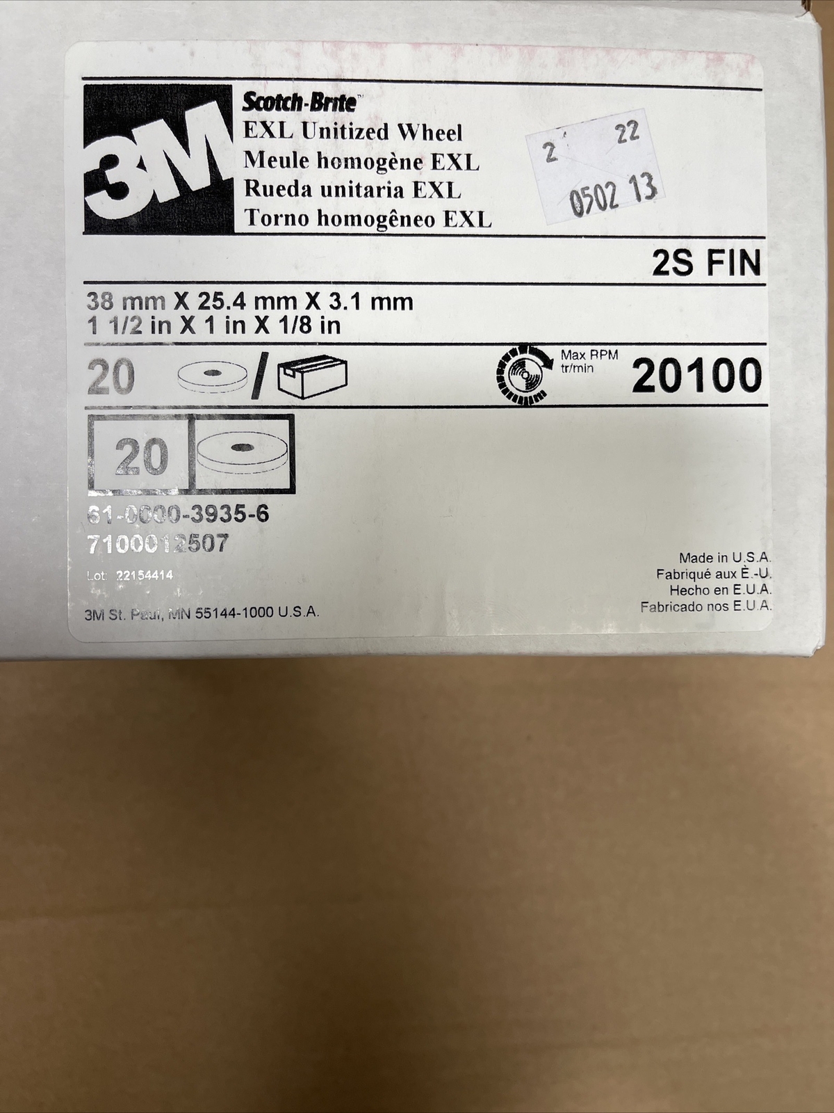 3M SCOTCH BRITE EXL UNITIZED WHEELS 2S FINE EXL - 1 1/2" X 1" X 1/8” XL ...