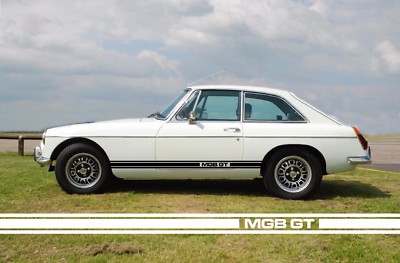 MGB GT STRIPES ( 1 PAIR ) VINYL GRAPHICS DECALS STICKER (CHOICE OF ...