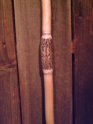 Hiking stick staff 63" RED DEER STAG ANTLER HANDLE heavy rubber tip ...