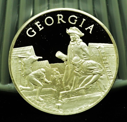 925 Silver Franklin Mint Art Round State of Georgia | eBay