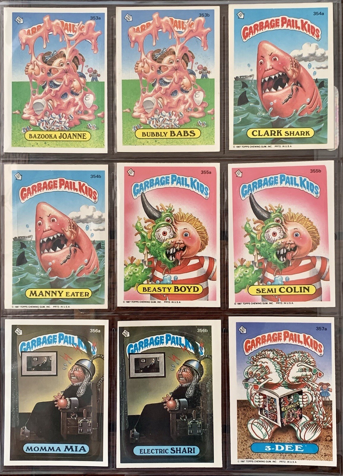 1987 TOPPS GARBAGE PAIL KIDS OS9 ORIGINAL SERIES 9 COMPLETE 88 CARD SET ...