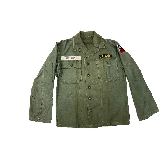 USGI OG-107 Shirt & Pant Set Minty with Name Tape unit Patch Named ...