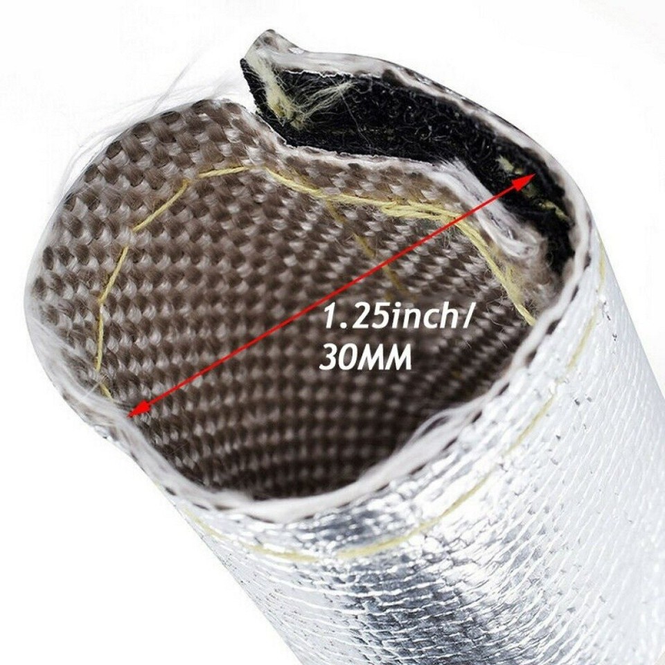 2000° Metallic Heat Shield Sleeve Insulated Wire Hose Cover Wrap Loom ...