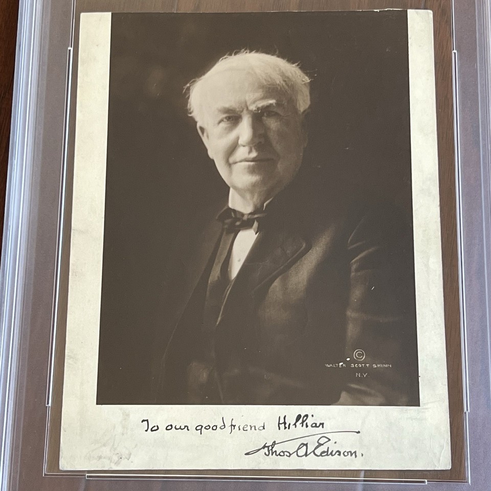 THOMAS EDISON * PSA * Autograph PHOTO Signed * MENLO PARK Inventor ...
