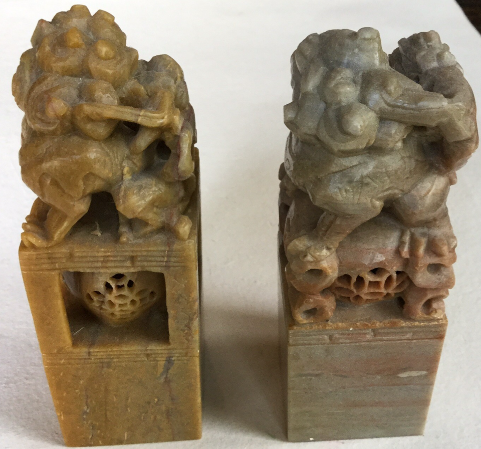 Lot Of 2 Fine Antique/Vintage Chinese Stone Stamp Seals | eBay