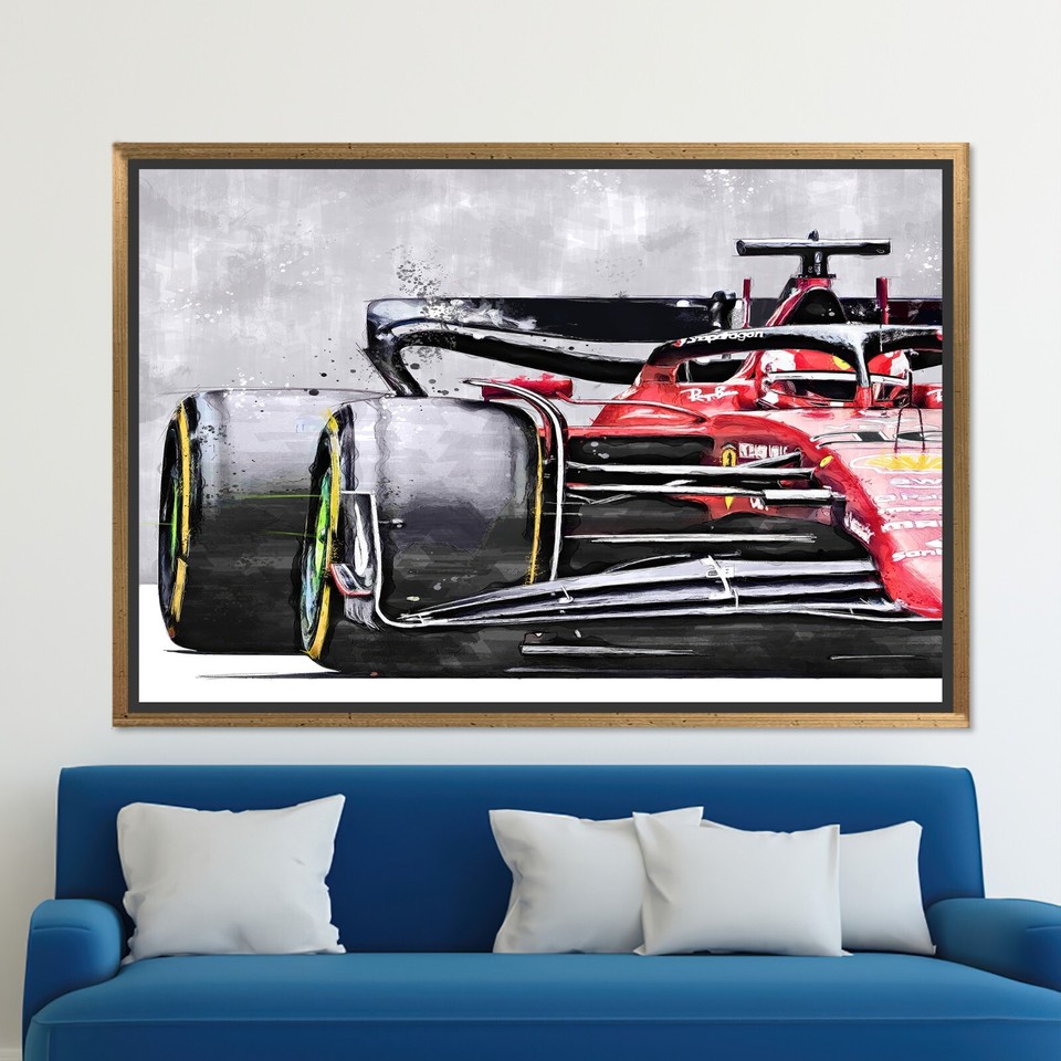 Formula 1 Wall Art, F1 Wall Decor, Racing Car Art, Red Wall Art, Man ...