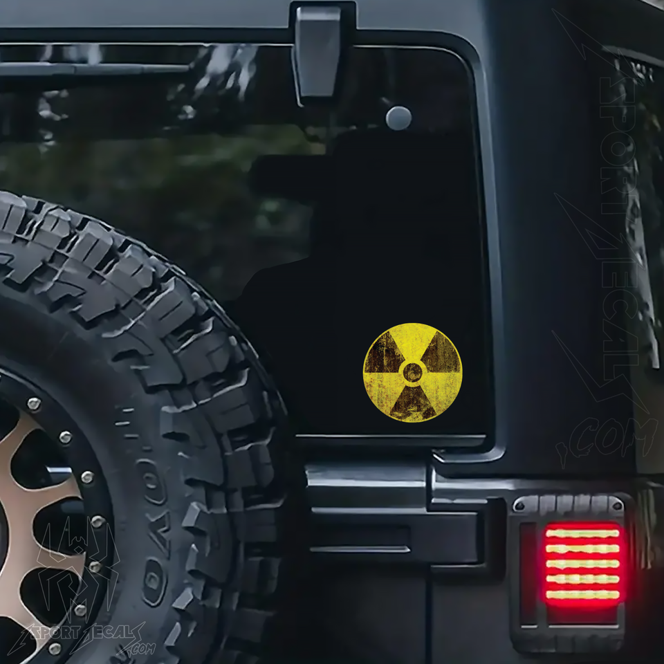 Rusted Radioactive Fallout Nuclear Symbol Logo 258 Car Vinyl Decal ...