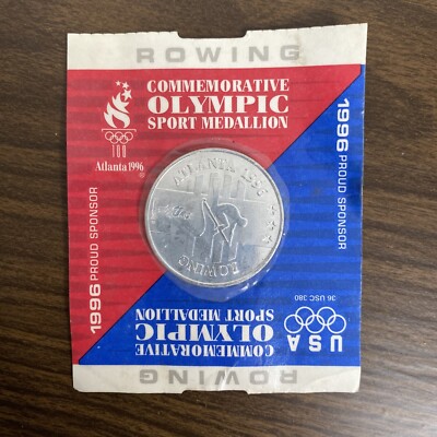 1996 Atlanta USA Olympics Rowing Coin Token Aluminum 1.5" Vintage ...
